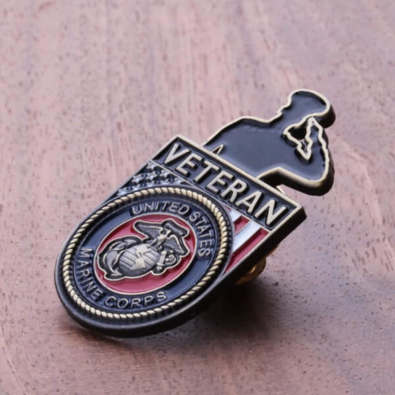 Marine Corps Veteran Salute Pin - Etsy