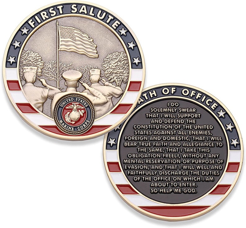 Marine Corps First Salute Challenge Coin USMC - Etsy