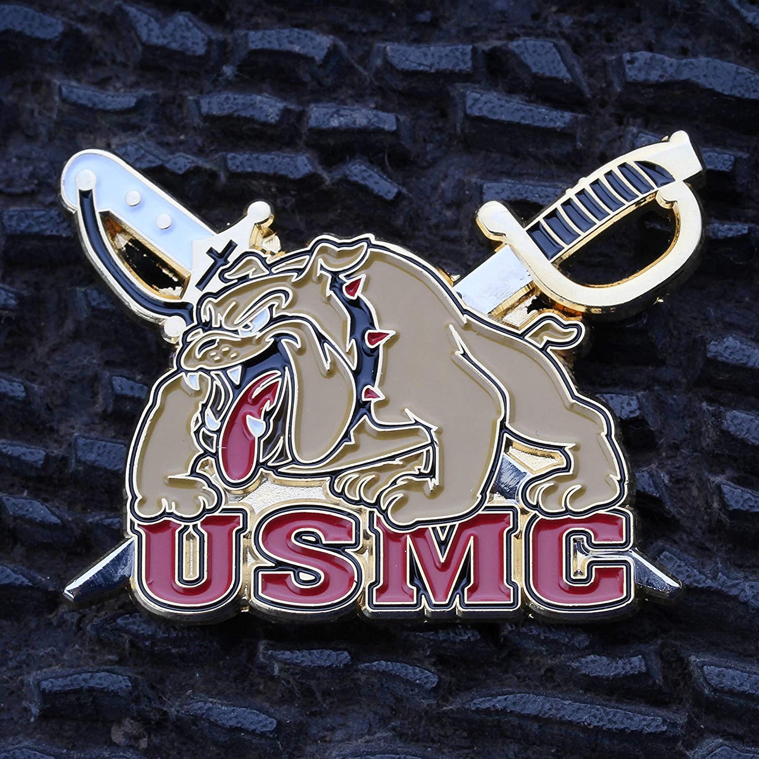 USMC Mascot Crossed Swords Officially Licensed Challenge Coin - Etsy