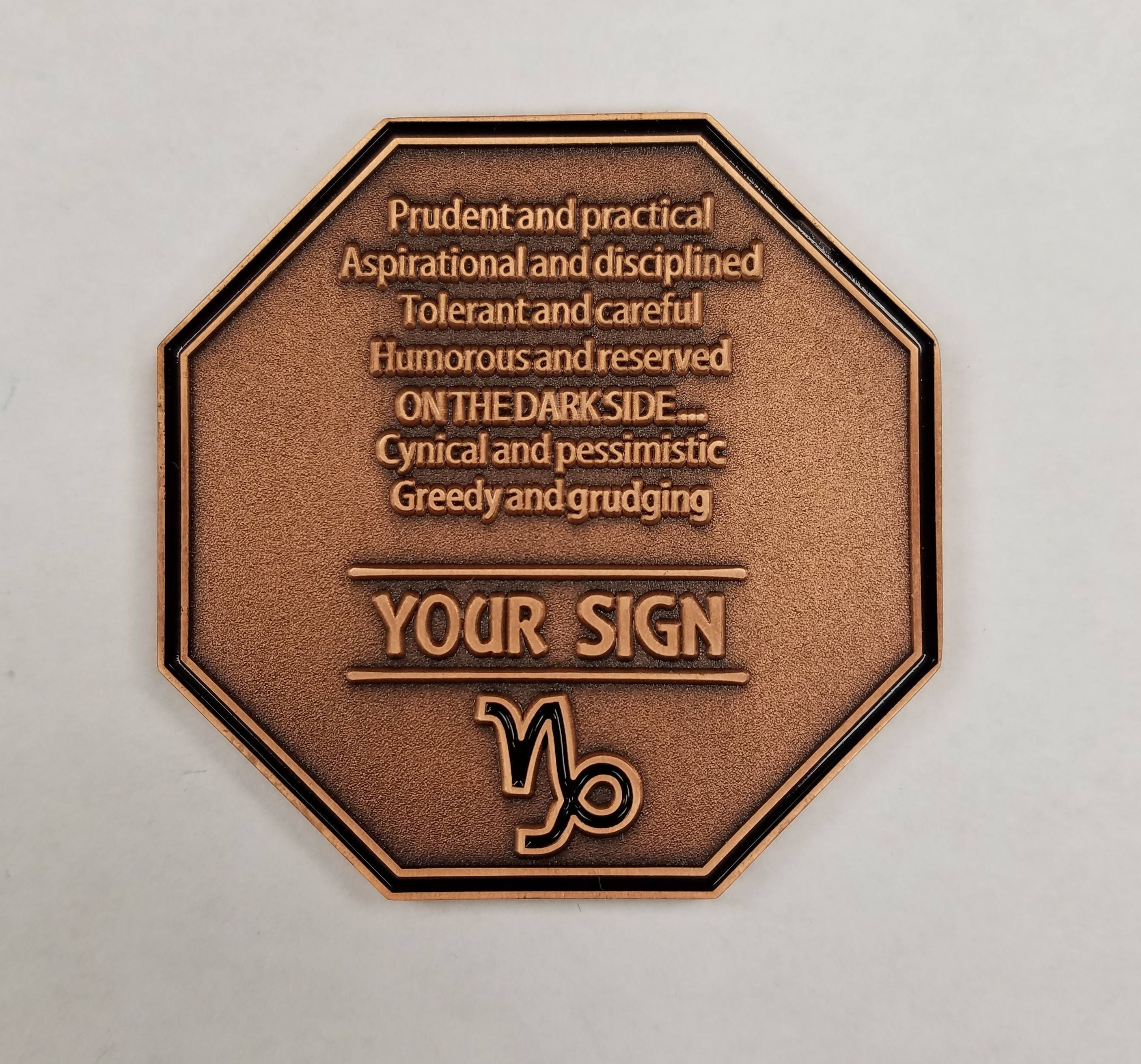 CAPRICORN Zodiac Astrological Coin Antique Copper Finish | Etsy