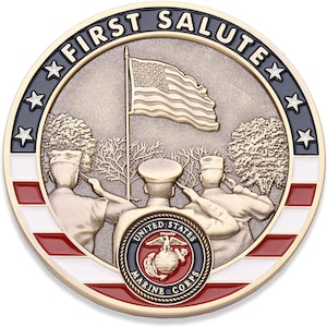 Marine Corps First Salute Challenge Coin USMC - Etsy