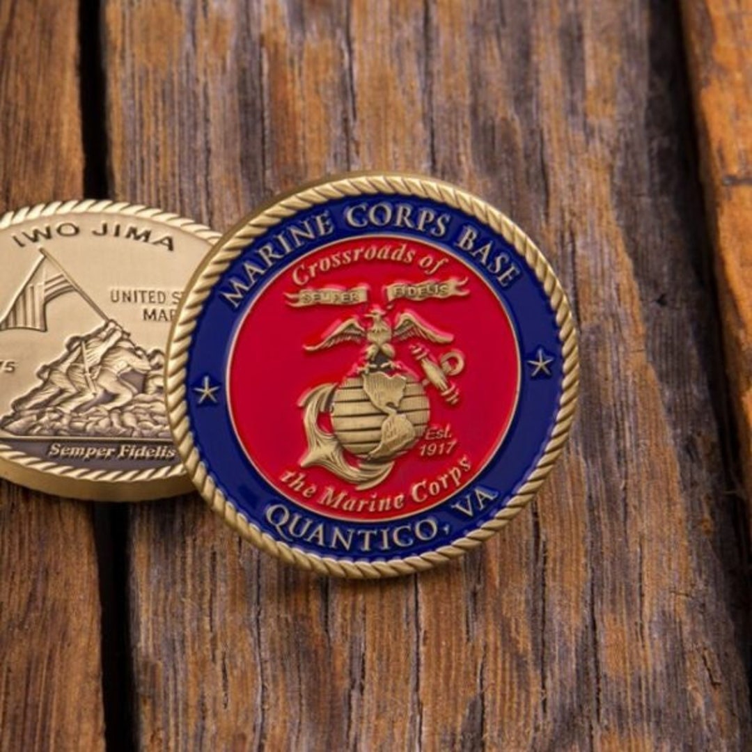 Quantico Marine Corps Base Challenge Coin - Iwo Jima - Etsy