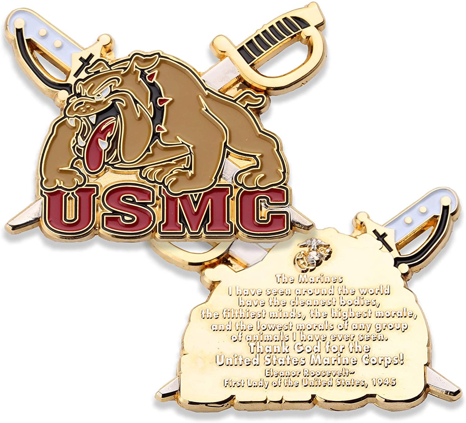 USMC Mascot Crossed Swords Officially Licensed Challenge Coin - Etsy