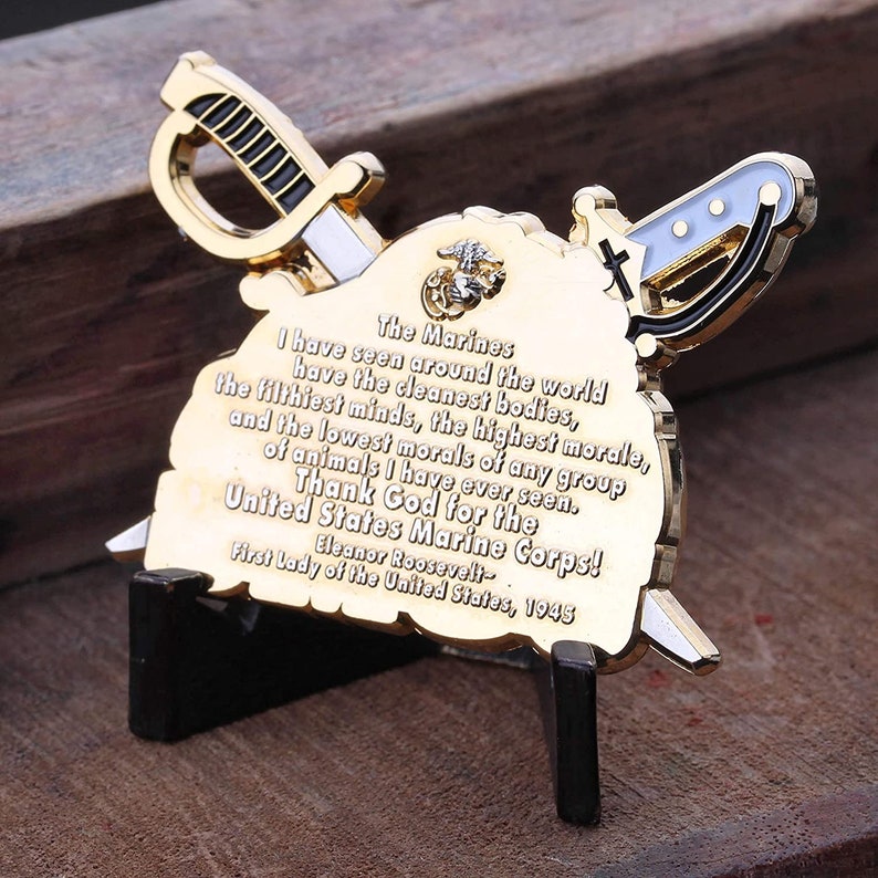 USMC Mascot Crossed Swords Officially Licensed Challenge Coin | Etsy