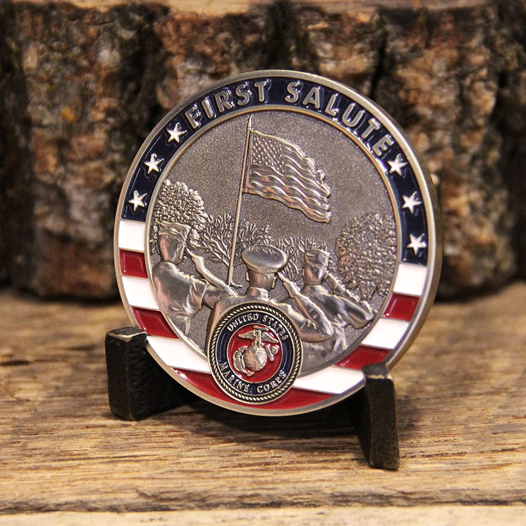 Marine Corps First Salute Challenge Coin USMC - Etsy