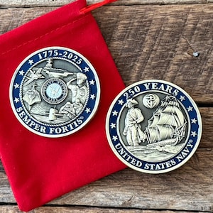 U.S. Navy 250th Anniversary Challenge Coin With Box - Etsy