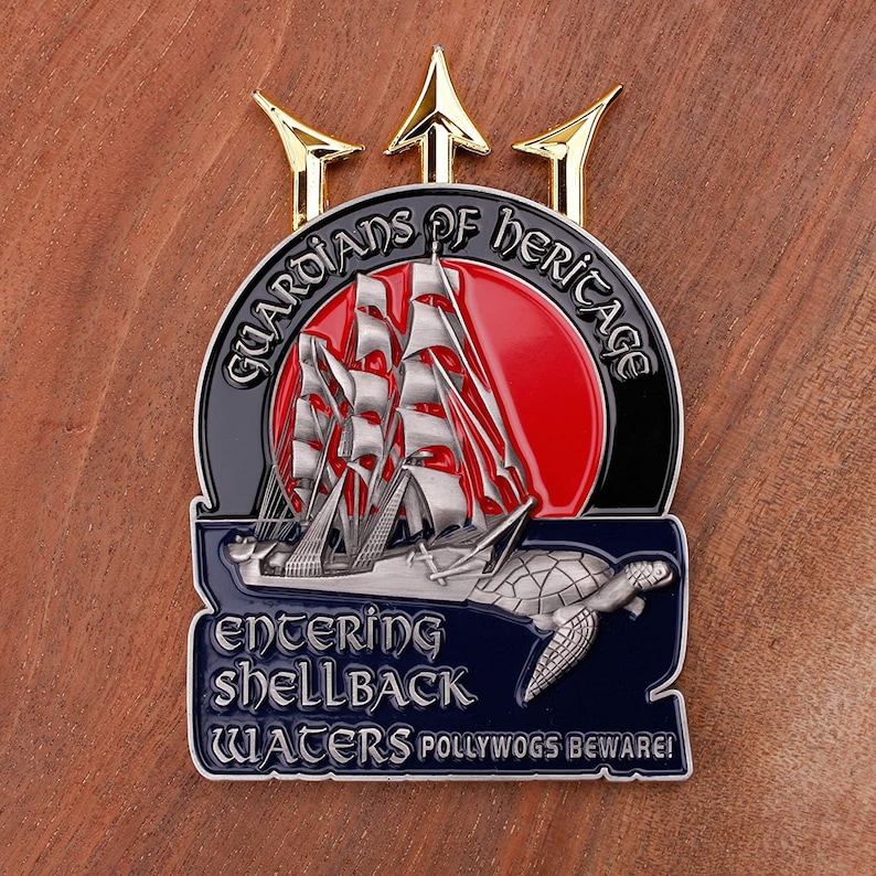 Navy Shellback Challenge Coin Odd Shaped | Etsy