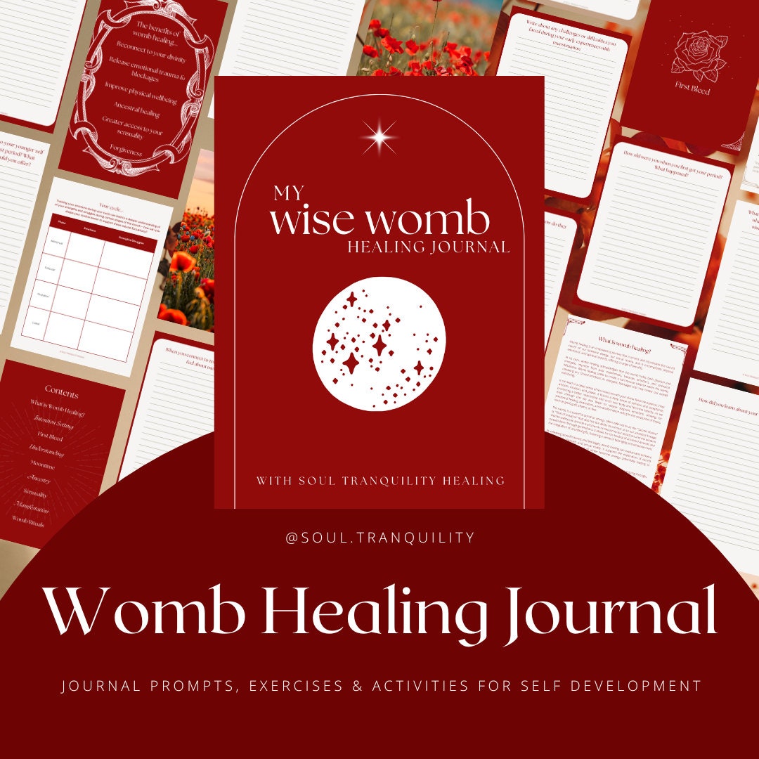 Womb Healing Journal Prompts PDF Download - 65 Journalling Pages for ...