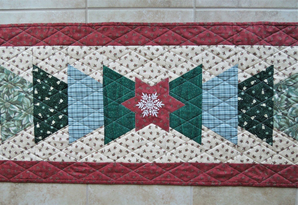 Country Christmas is a Table Runner That Depicts Holiday Trees ...