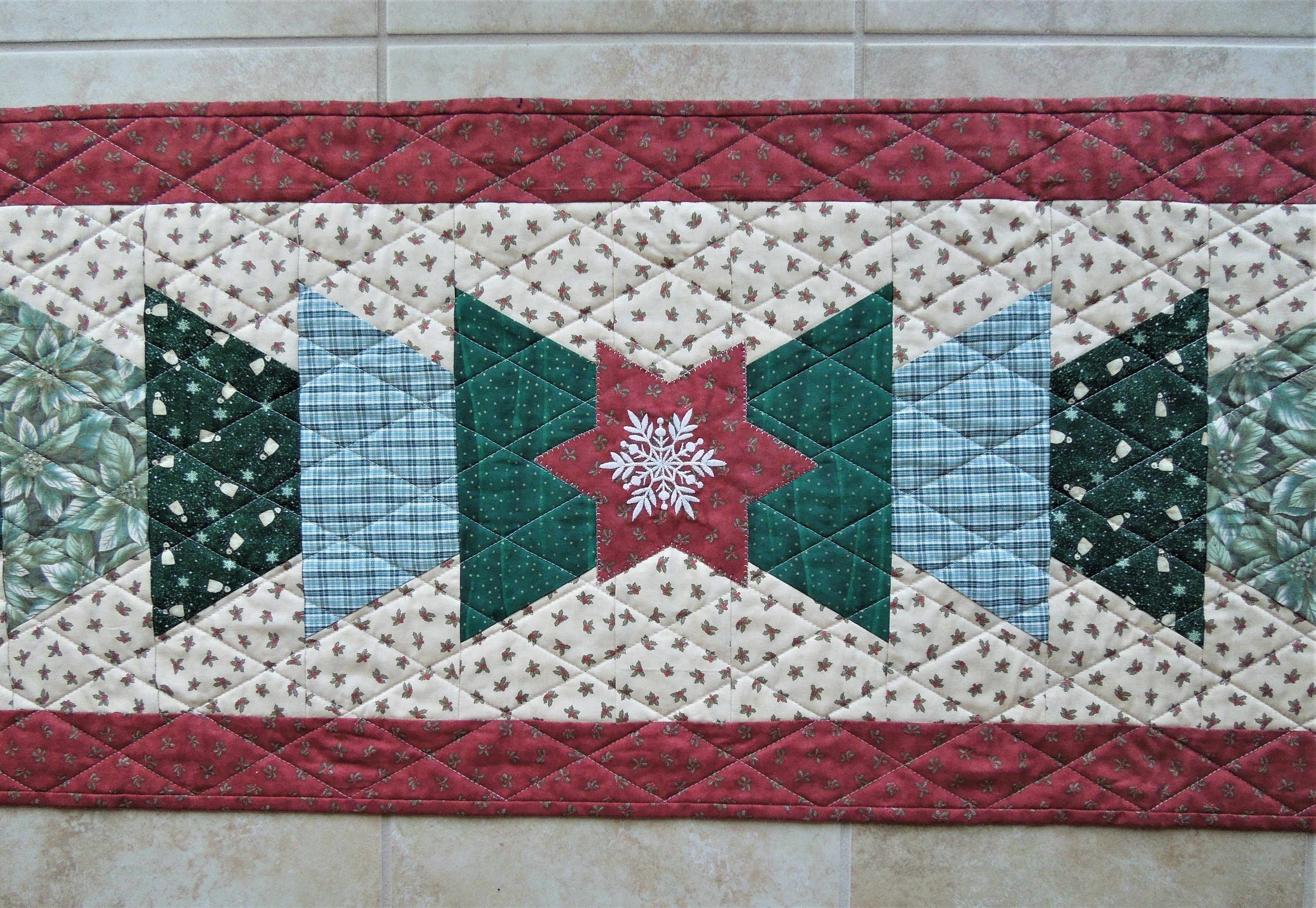 Country Christmas is a Table Runner That Depicts Holiday Trees ...