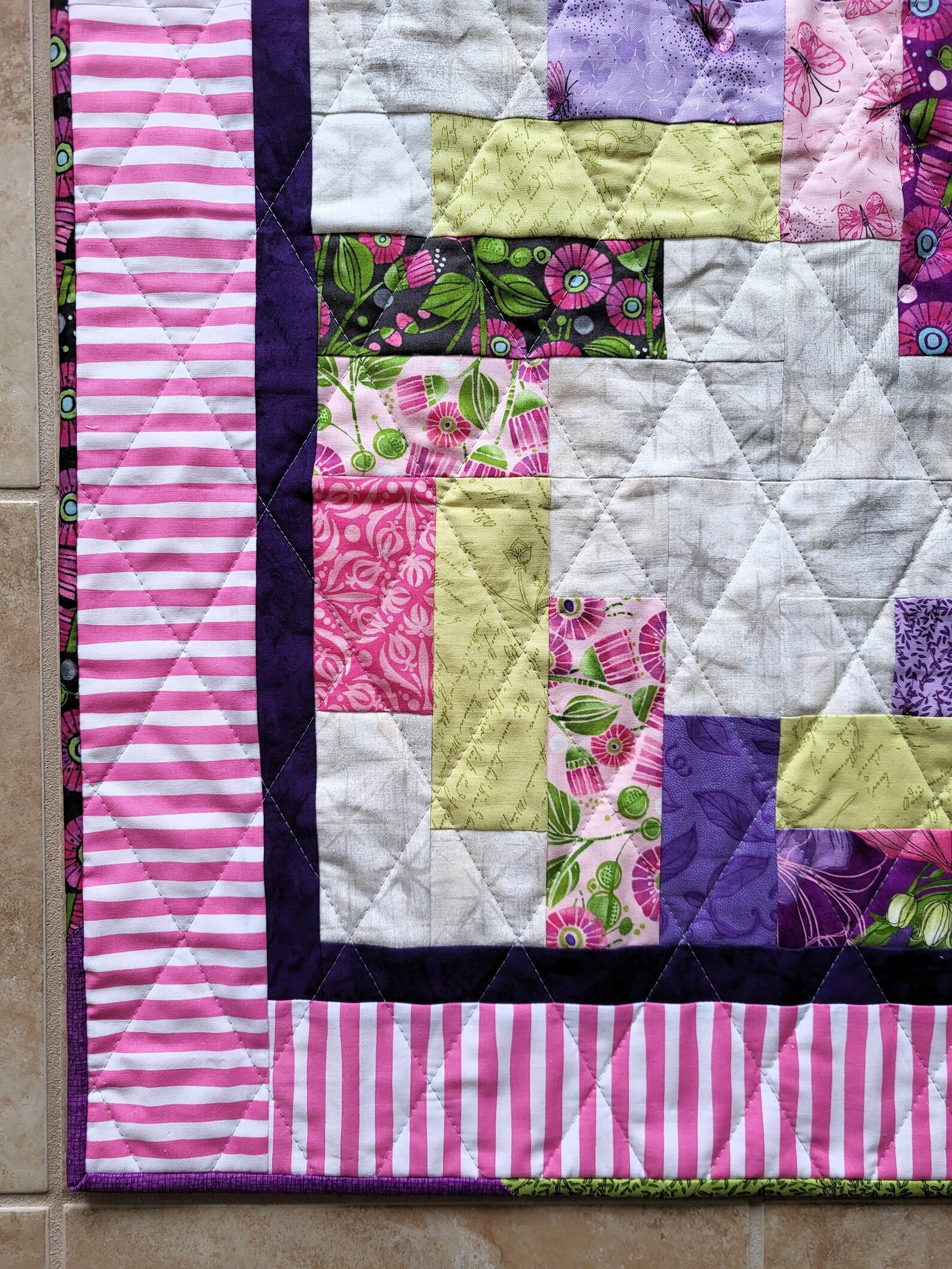 Signs of Spring is a Modern Quilt Made With Floral Fabrics in Shades of ...