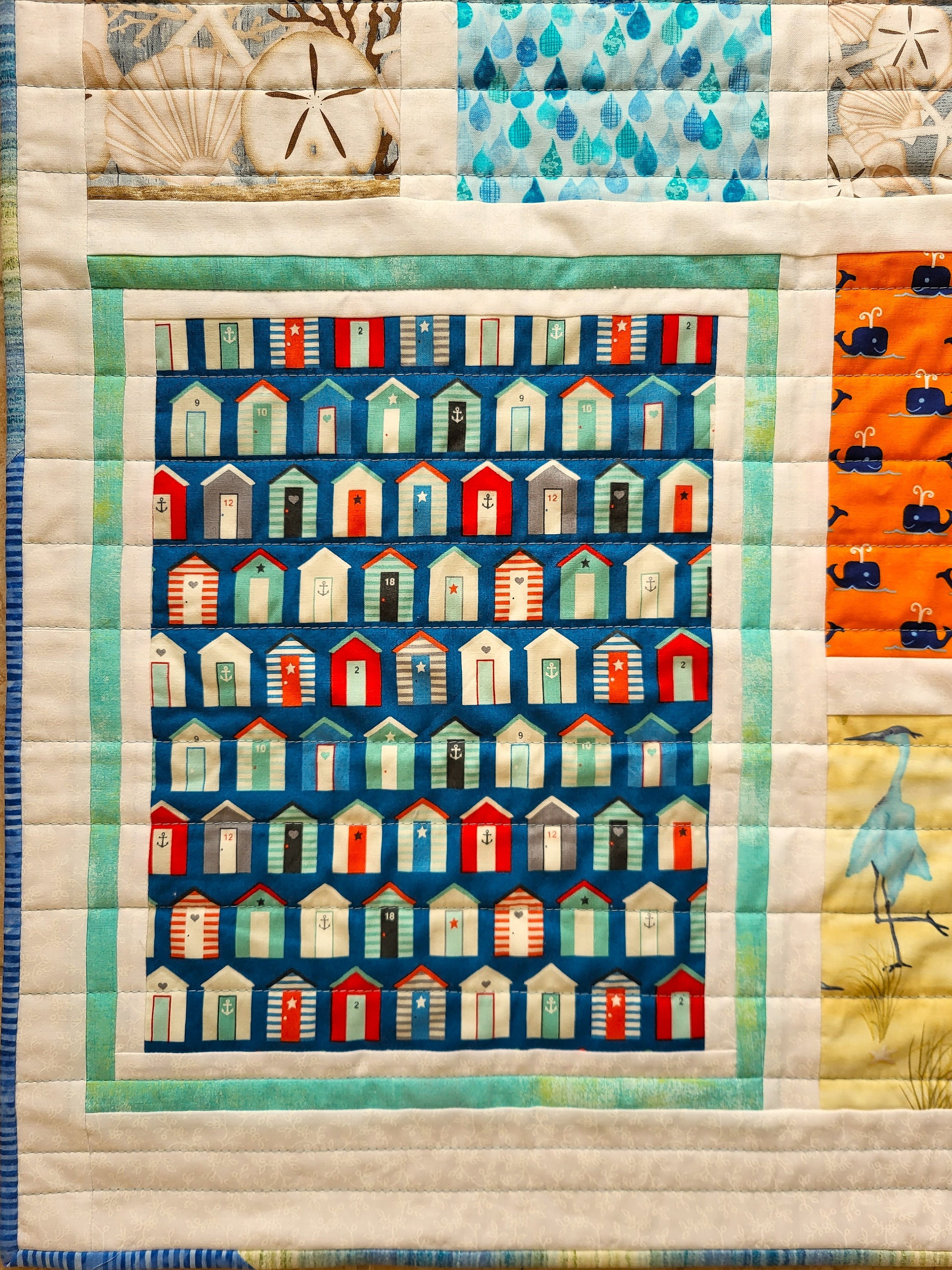 Beach Huts is a Throw Size Quilt Featuring Beach Scenes Including ...