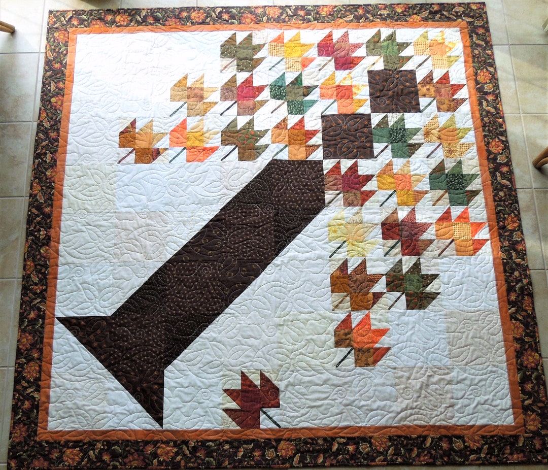 Falling Leaves is a Patchwork Quilt Depicting a Tree Decked Out in ...