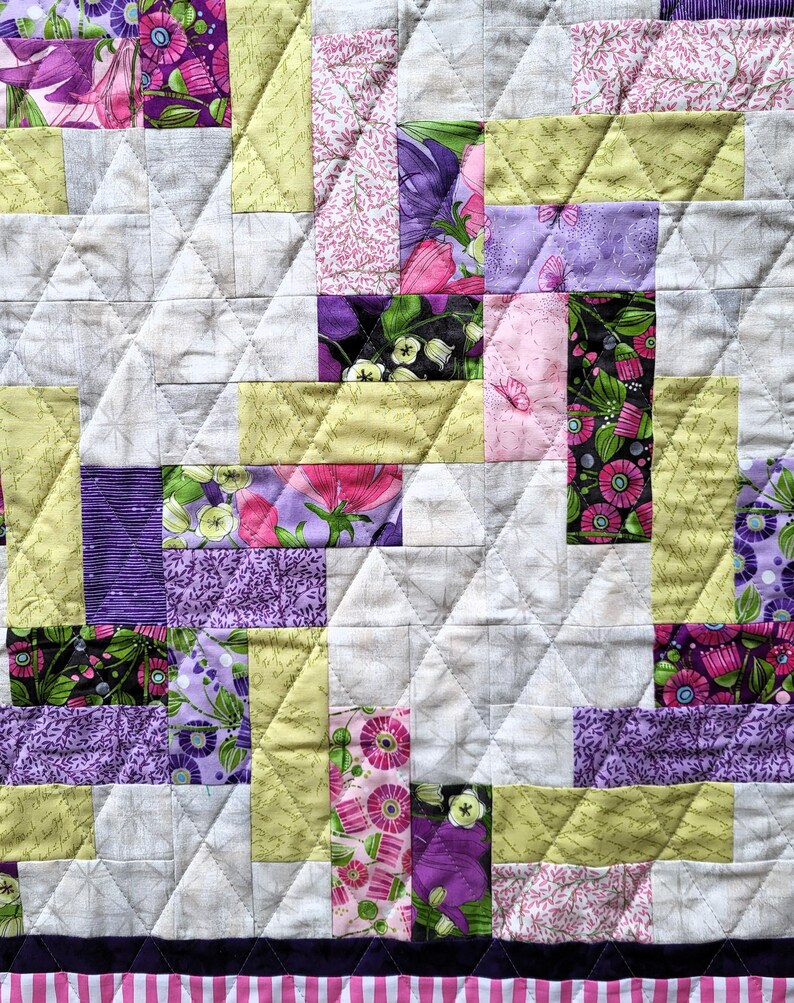 Signs of Spring is a Modern Quilt Made With Floral Fabrics in Shades of ...