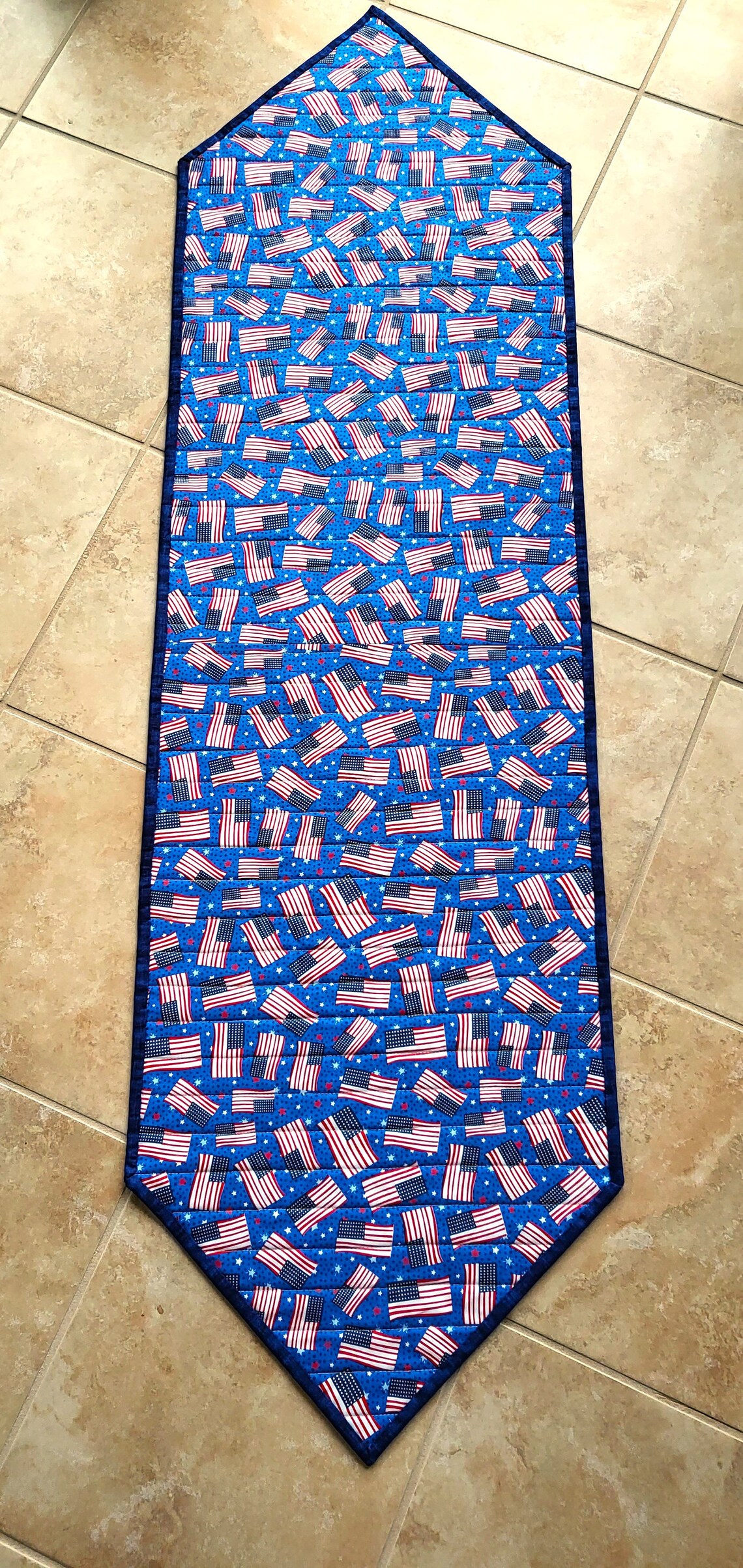 Celebrate the Red, White and Blue is a Quilted Table Runner With a ...