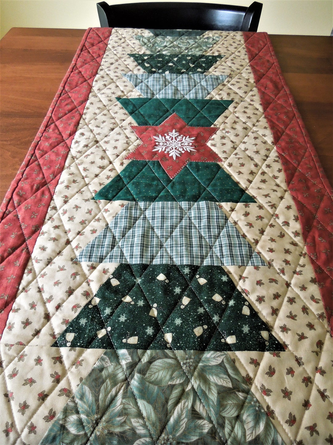 Country Christmas is a Table Runner That Depicts Holiday Trees ...