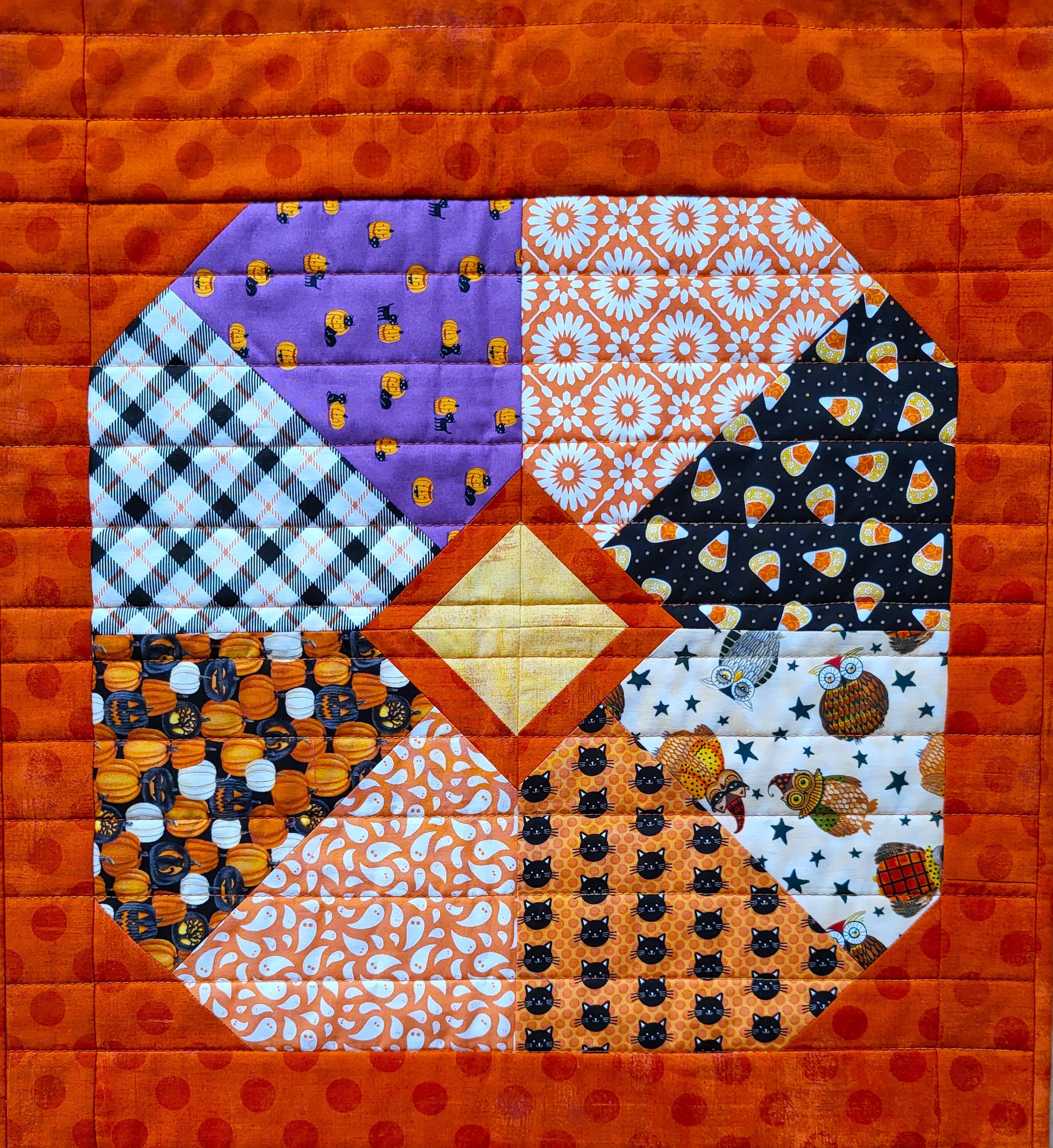 Halloween Octagons is a Quilted Table Runner Made With a Variety of ...