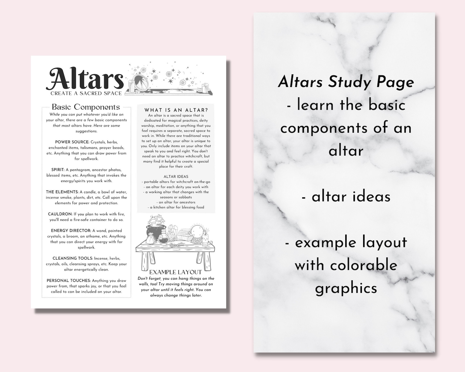 Altar & Altars Worksheet, Printable Grimoire Pages - Etsy