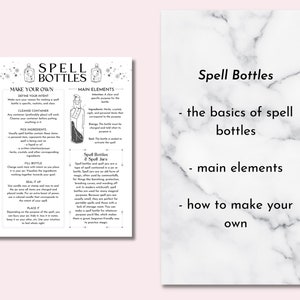 Spell Bottles & Jars Digital Grimoire Pages - Etsy