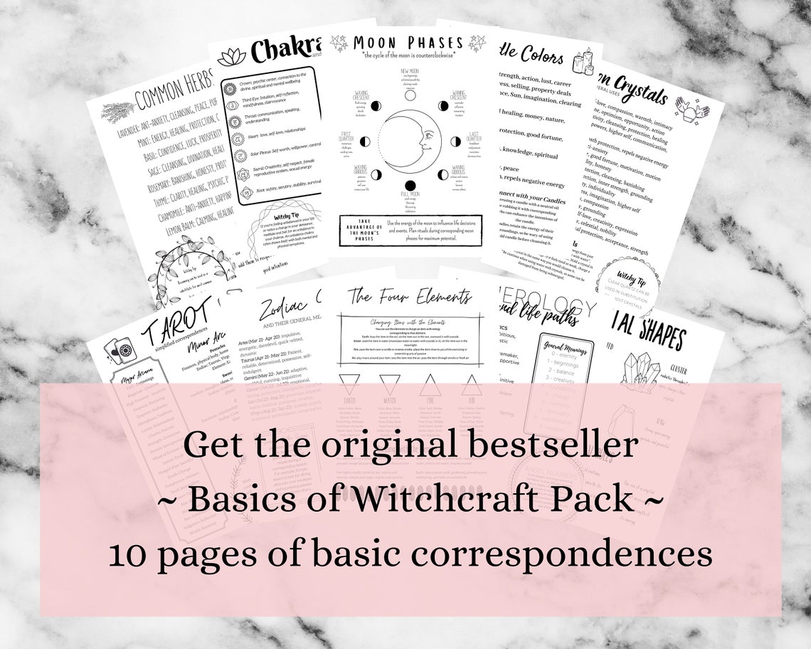 ALL the Basics of Witchcraft Bundle Printable Grimoire Pages - Etsy