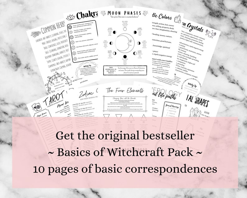 ALL The Basics of Witchcraft Bundle Printable Grimoire Pages | Etsy