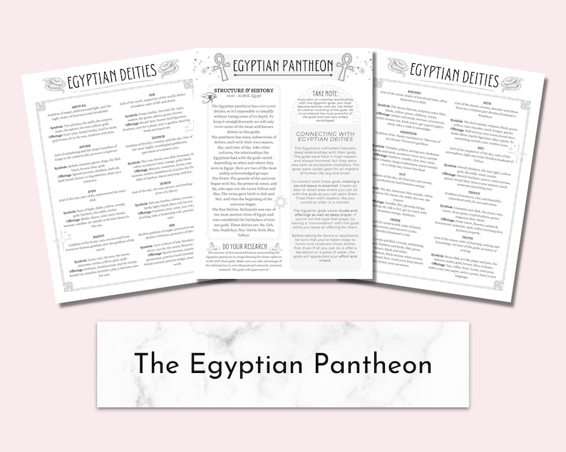 Deities and Pantheons, Greek Norse Roman Egyptian Celtic Printable ...