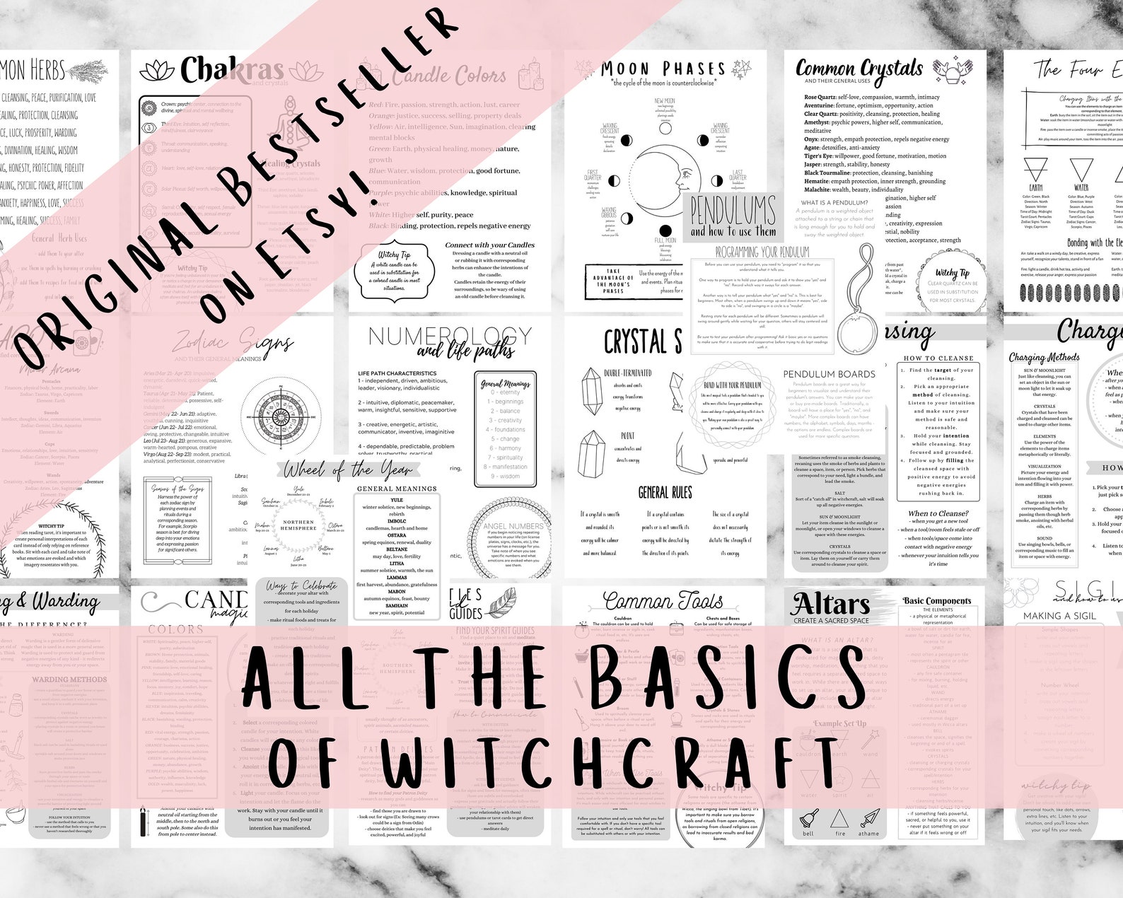 ALL The Basics of Witchcraft Bundle Printable Grimoire Pages | Etsy