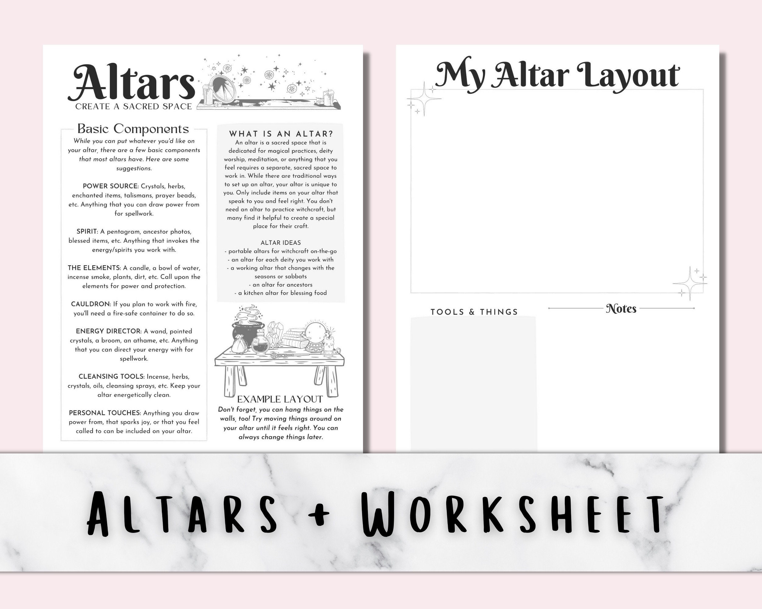 Altar & Altars Worksheet Printable Grimoire Pages - Etsy Canada