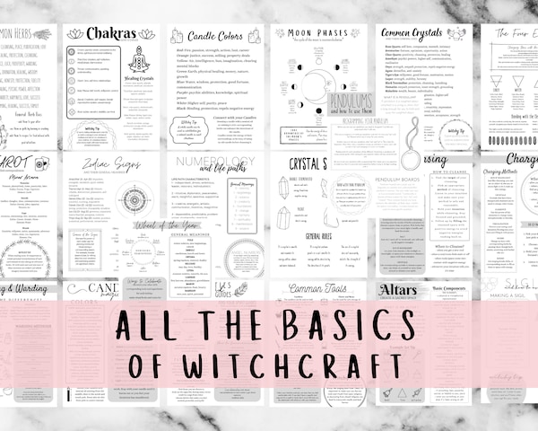 Printable Beginner Witchcraft Basics Guide, Basics of Magick Set 2, Grimoire Sheets, Digital ...