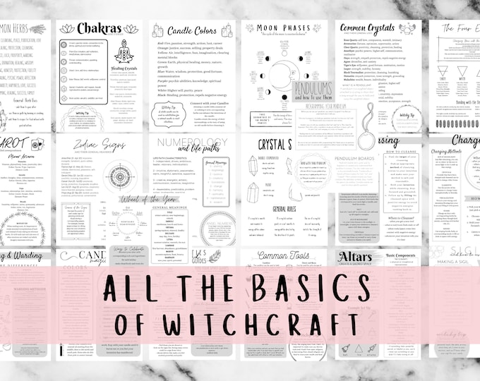 Beginner Witchcraft Book of Shadows Pages Printable Set Baby Witch ...