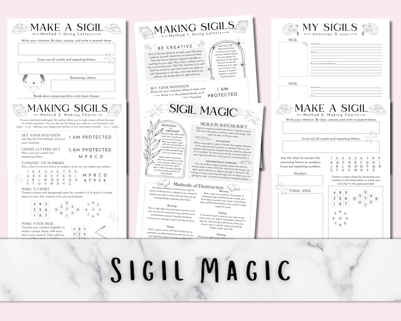Sigil Magic & Worksheets, Printable Grimoire Pages - Etsy