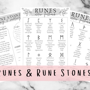 Runes and Rune Stones Cheat Sheet, Printable Grimoire Pages - Etsy