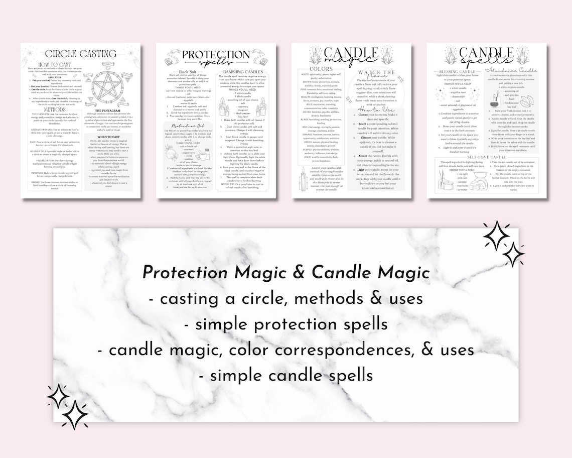 Spellwork Basics Printable Grimoire Book of Shadows Pages - Etsy