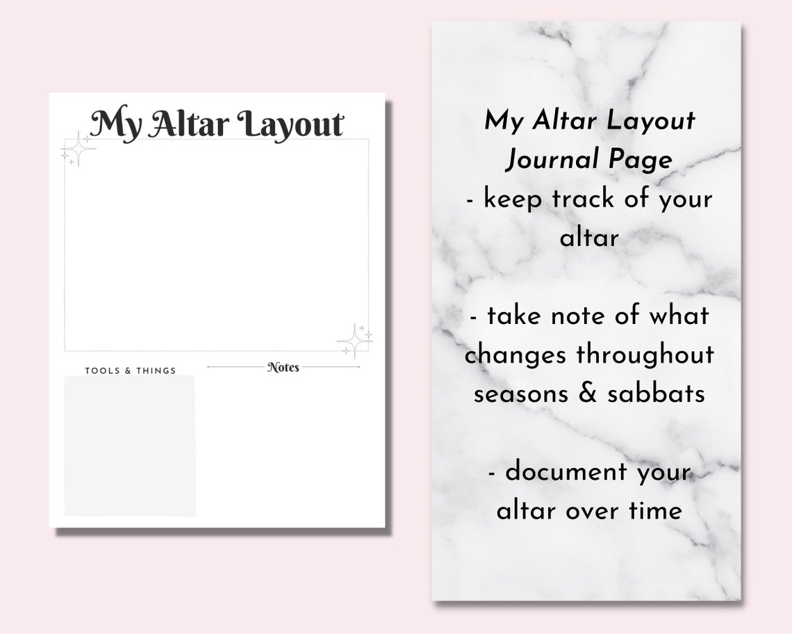 Altar & Altars Worksheet, Printable Grimoire Pages - Etsy