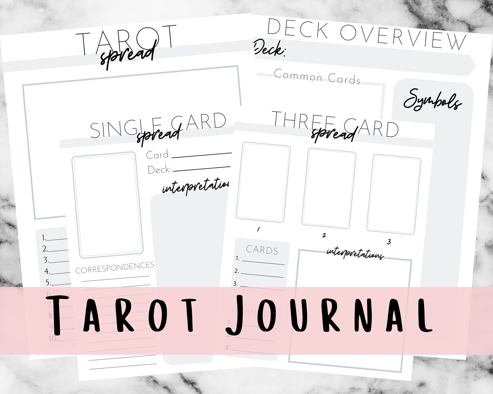 Simple Tarot Journal Printable Journal Pages - Etsy
