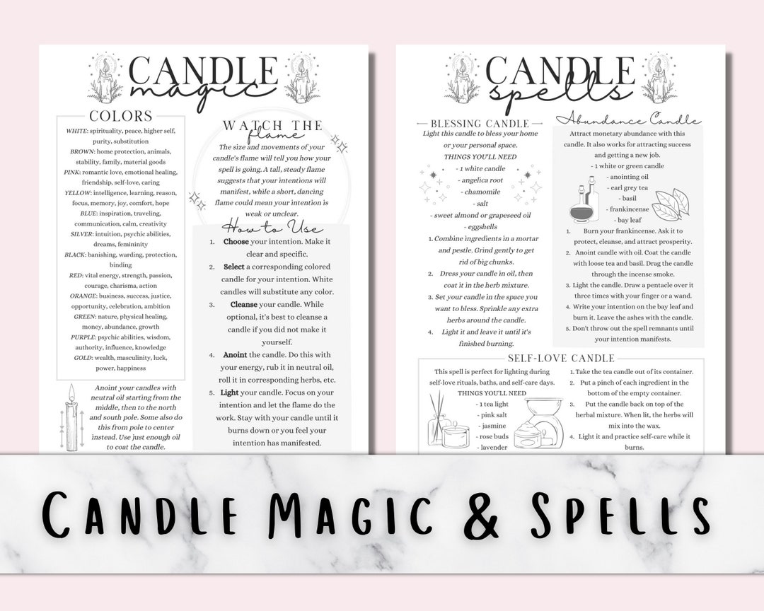 Candle Magic Printable Grimoire Pages, BOS Pages - Etsy