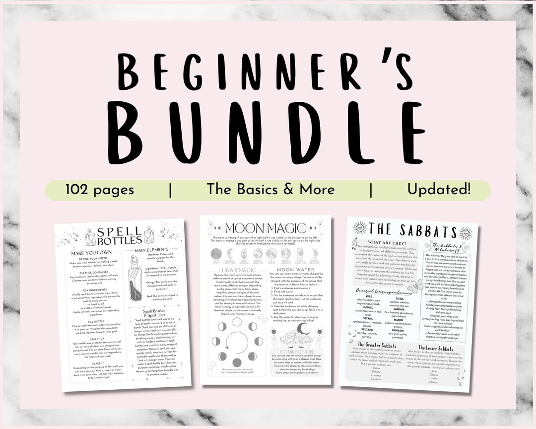 Beginner Witch Bundle, Digital Grimoire Pages - Etsy