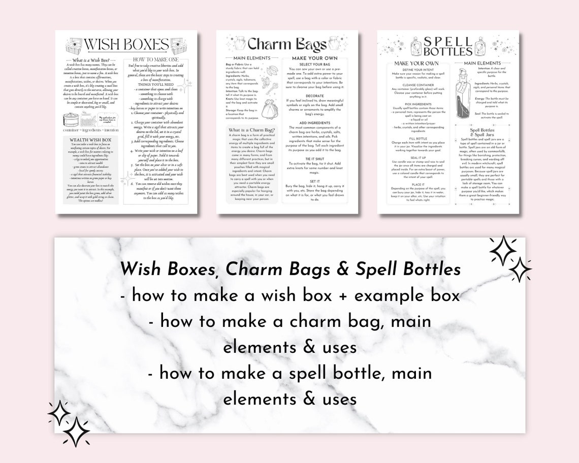 Spellwork Basics Printable Grimoire Book of Shadows Pages - Etsy