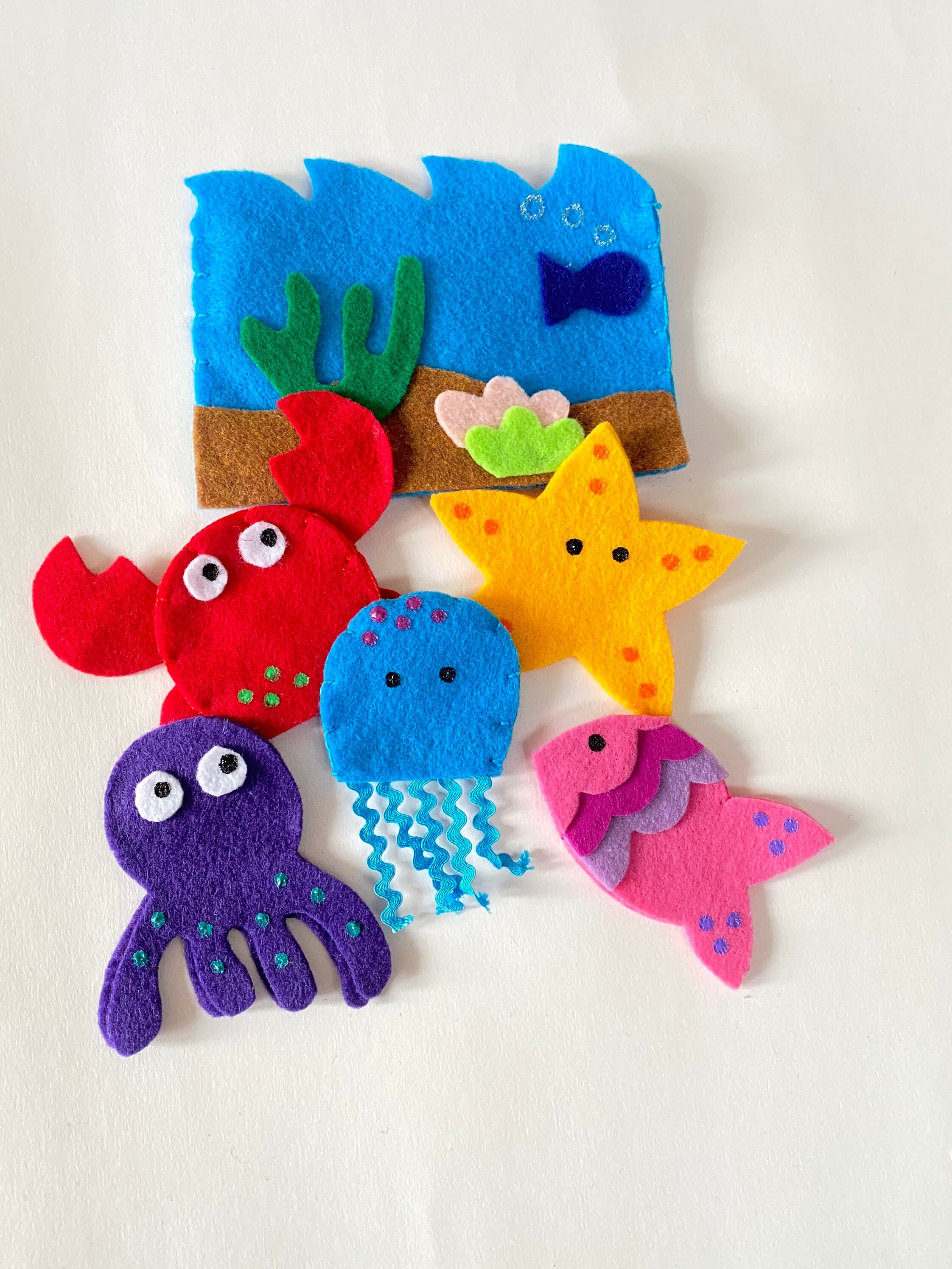 Ocean Water Animal Creature Fish Finger Puppet Set Felt - Etsy Canada
