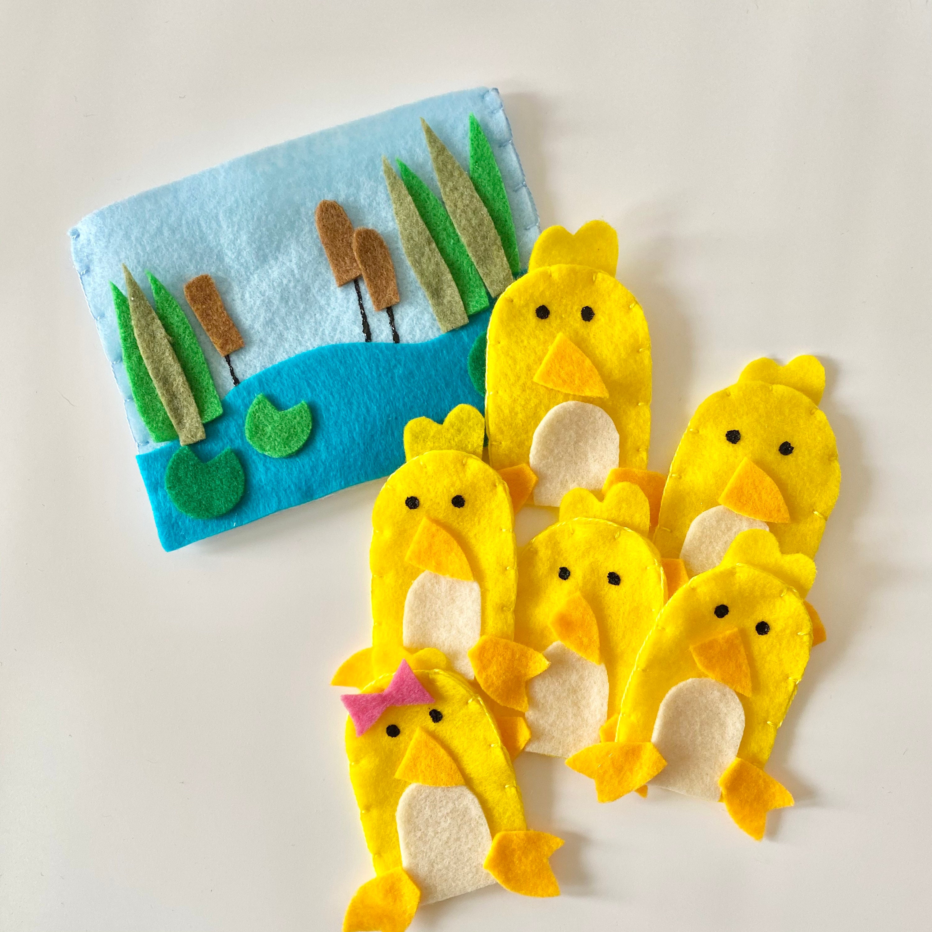 5 five Little Ducks Finger Puppet Set Felt Story Nursery - Etsy
