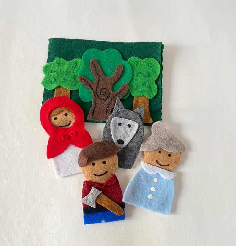Little Red Riding Hood Finger Puppet Set Felt Story Nursery - Etsy