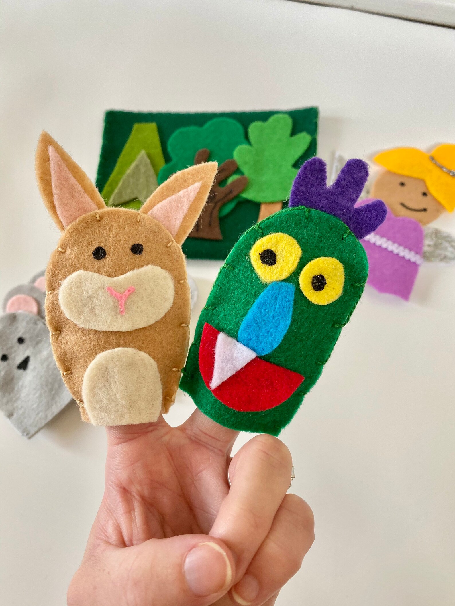 Little Bunny Foo Foo Finger Puppet Set Felt Story, Nursery Rhyme ...
