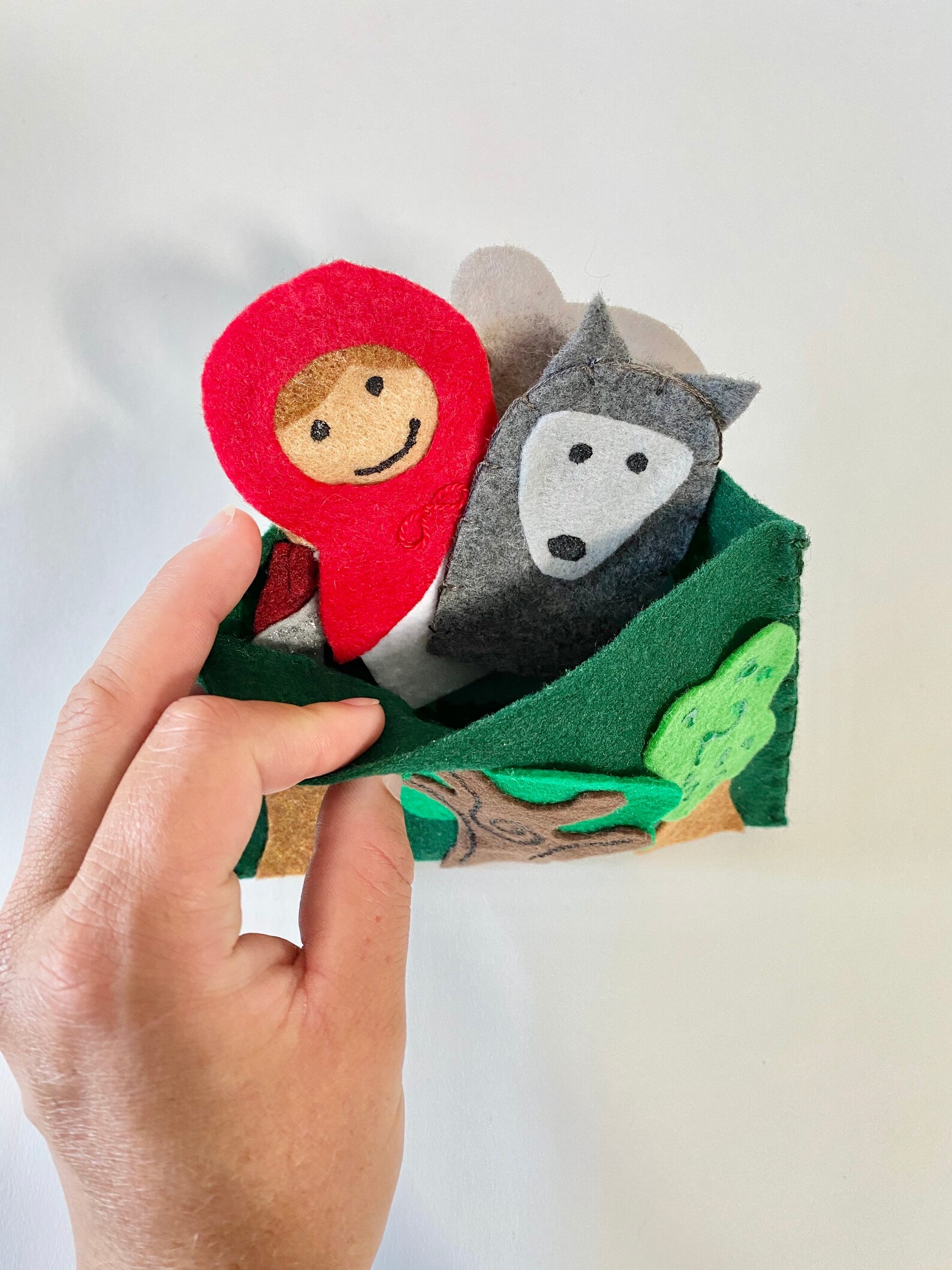 Little Red Riding Hood Finger Puppet Set Felt Story Nursery | Etsy
