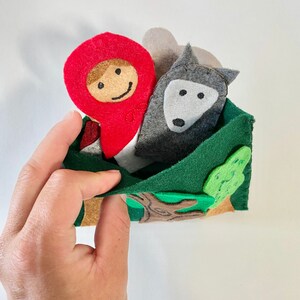 Little Red Riding Hood Finger Puppet Set Felt Story, Nursery Rhyme Best ...