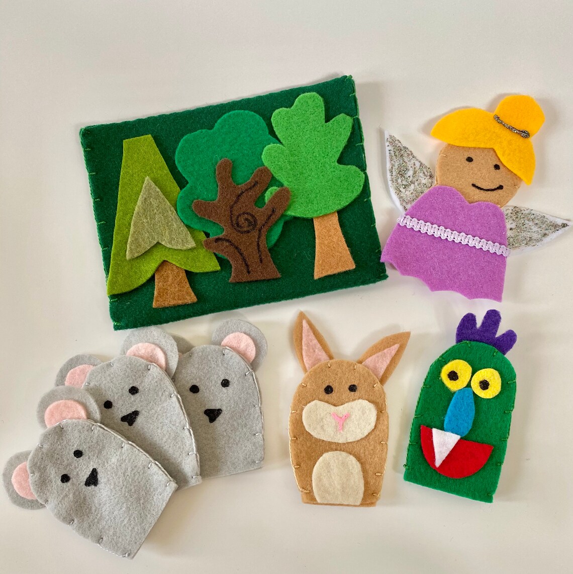 Little Bunny Foo Foo Finger Puppet Set Felt Story, Nursery Rhyme ...