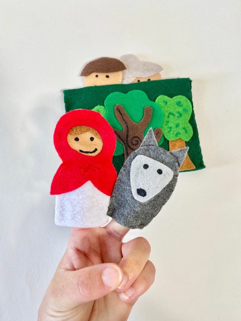 Little Red Riding Hood Finger Puppet Set Felt Story Nursery - Etsy