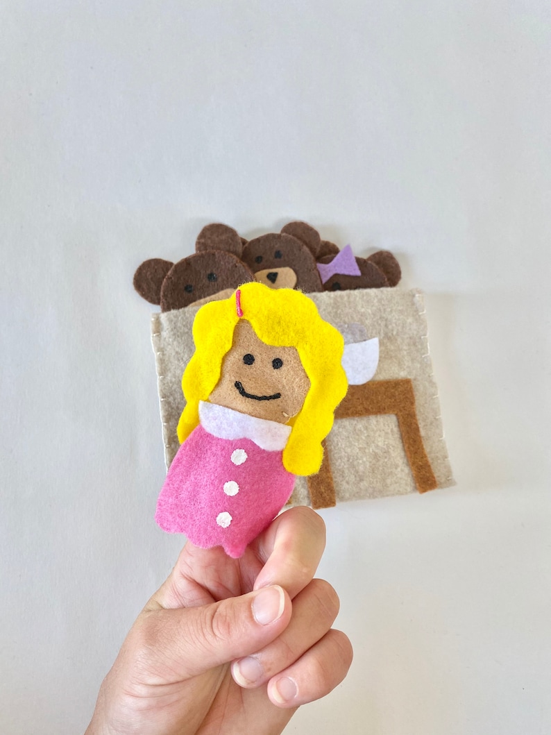 Goldilocks and the 3 three Bears Finger Puppet Set Felt Story Nursery ...