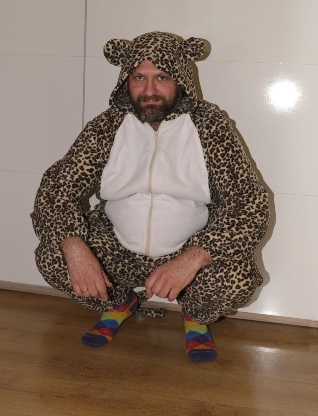 Pajama Leopard, Kigurumi Leopard, Onesie Leopard, XXL Pajama,cozy ...