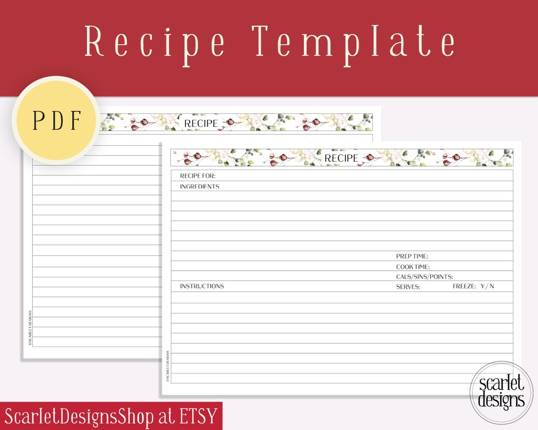Receta imprimible, Tarjeta de receta, Tarjeta de receta en blanco ...
