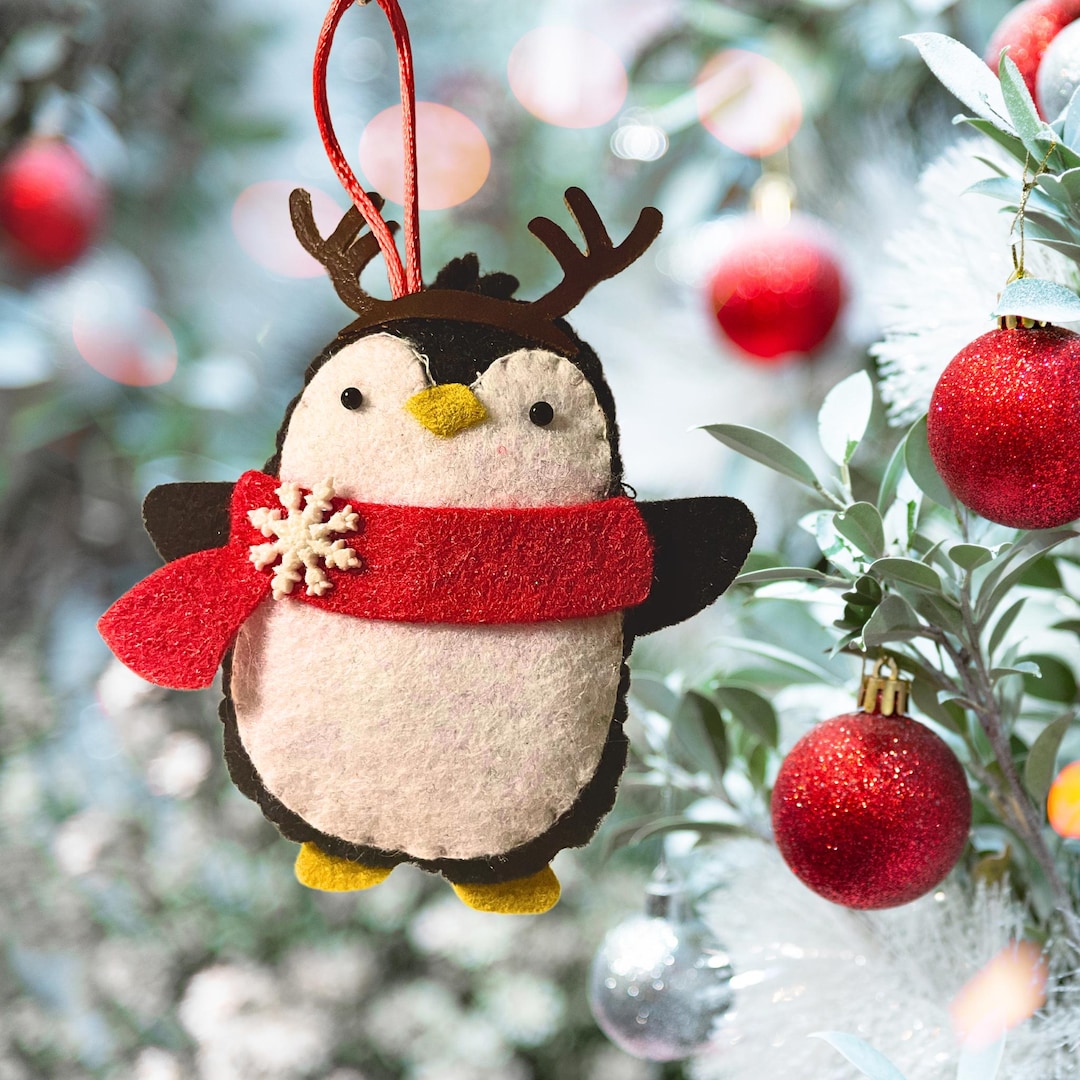 Handmade Felt Penguin/adorable Christmas Tree Decor/ Ornament/winter ...